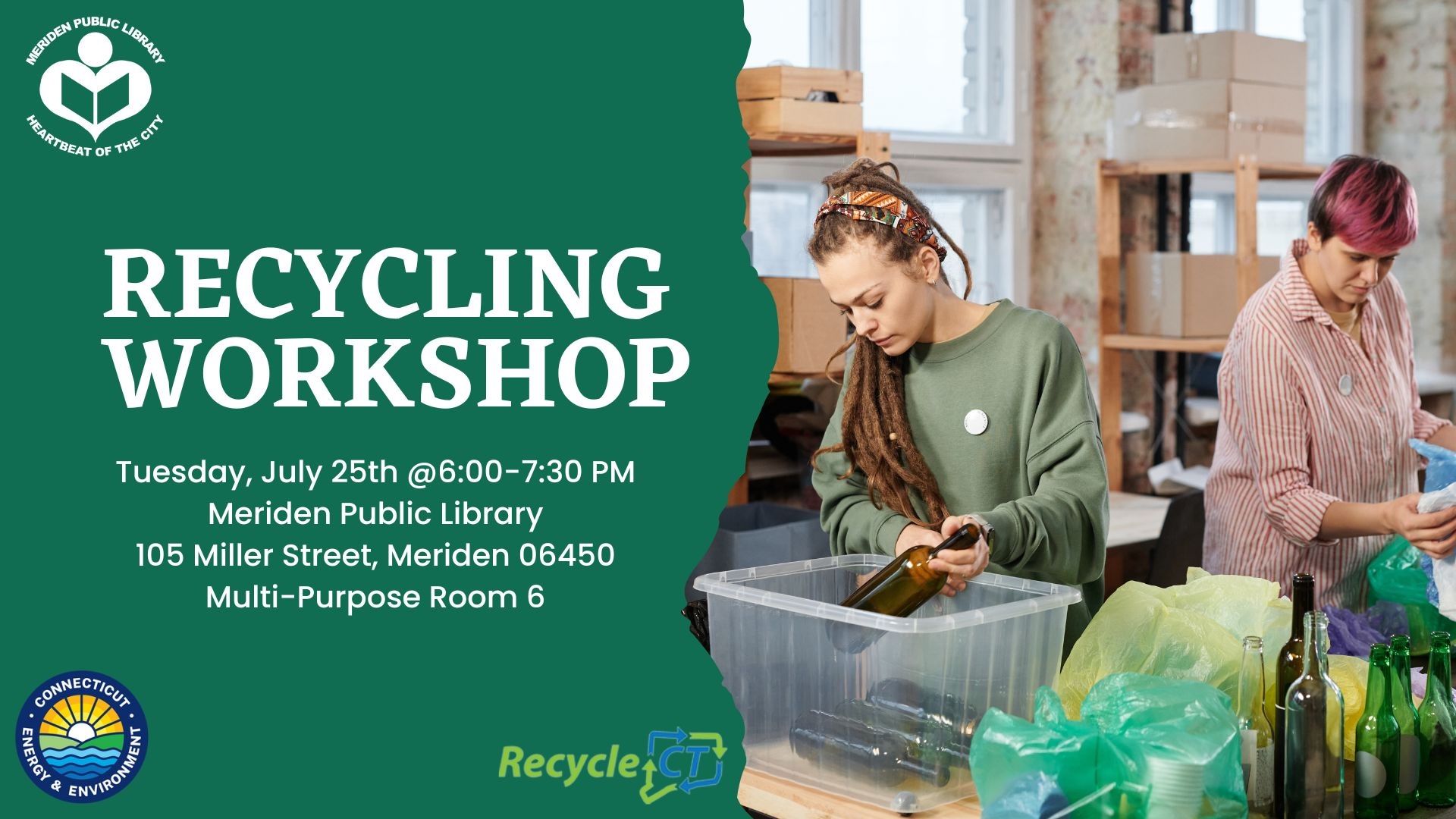 Recycling Workshop With DEEP | Meriden Public Library
